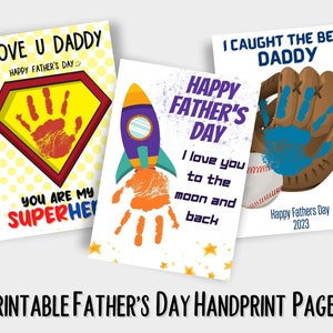 Father's Day Handprint Art Craft Bundle 2025, Handprint Father's Day ...