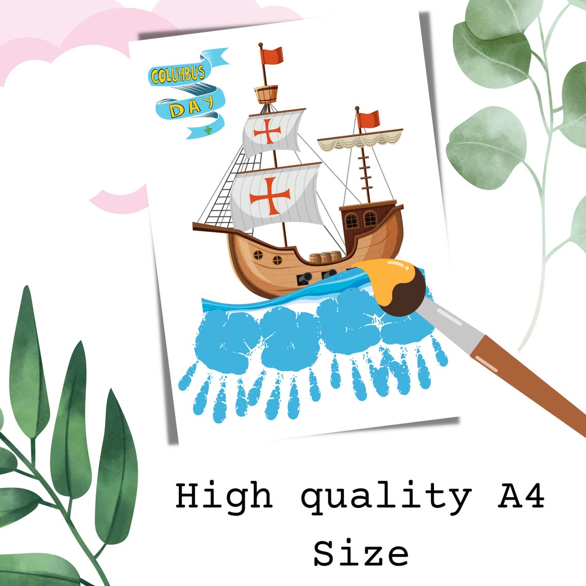 Columbus Day Handprint Hand Craft Art Activity Preschool - Etsy