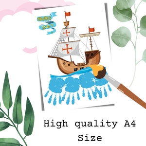 Columbus Day Handprint Hand Craft Art Activity, Preschool Handprint ...