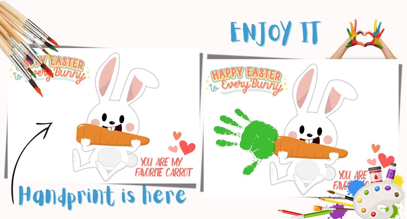 Easter Handprint Footprint Art Craft Easter Baby Bunny - Etsy