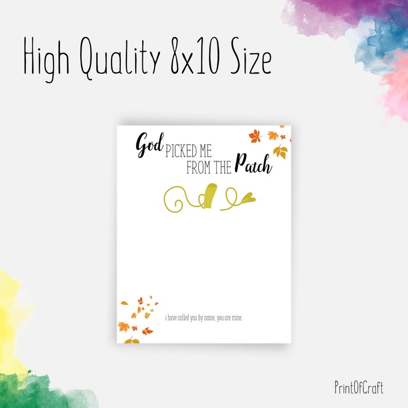 Pumpkin Handprint Craft, God Picked Me Christian Fall Kids Art, Baby ...