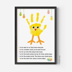 Easter Chicken Poem Handprint Art, Toddler Handprint Keepsake, Easter ...