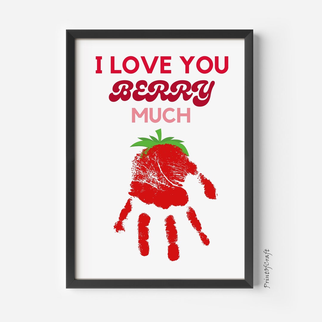 Valentines Day Handprint Craft, Berry Handprint Art Craft, Valentines ...