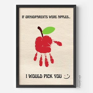 Apple Grandparents Day Craft, Grandparents Day Handprint, Grandparents ...