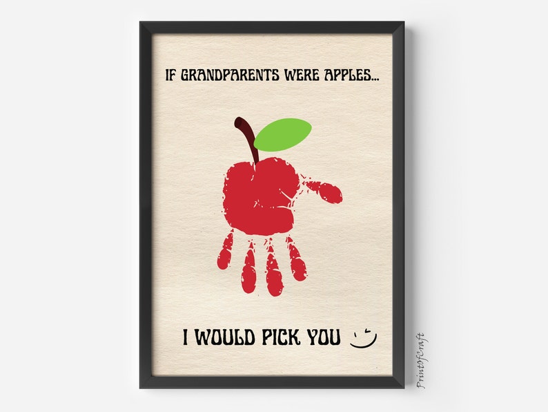 Apple Grandparents Day Craft, Grandparents Day Handprint, Grandparents ...