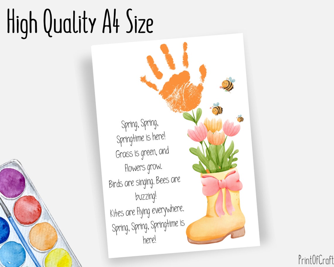 Spring Handprint Footprint Bundle Craft Spring Handprint Art - Etsy