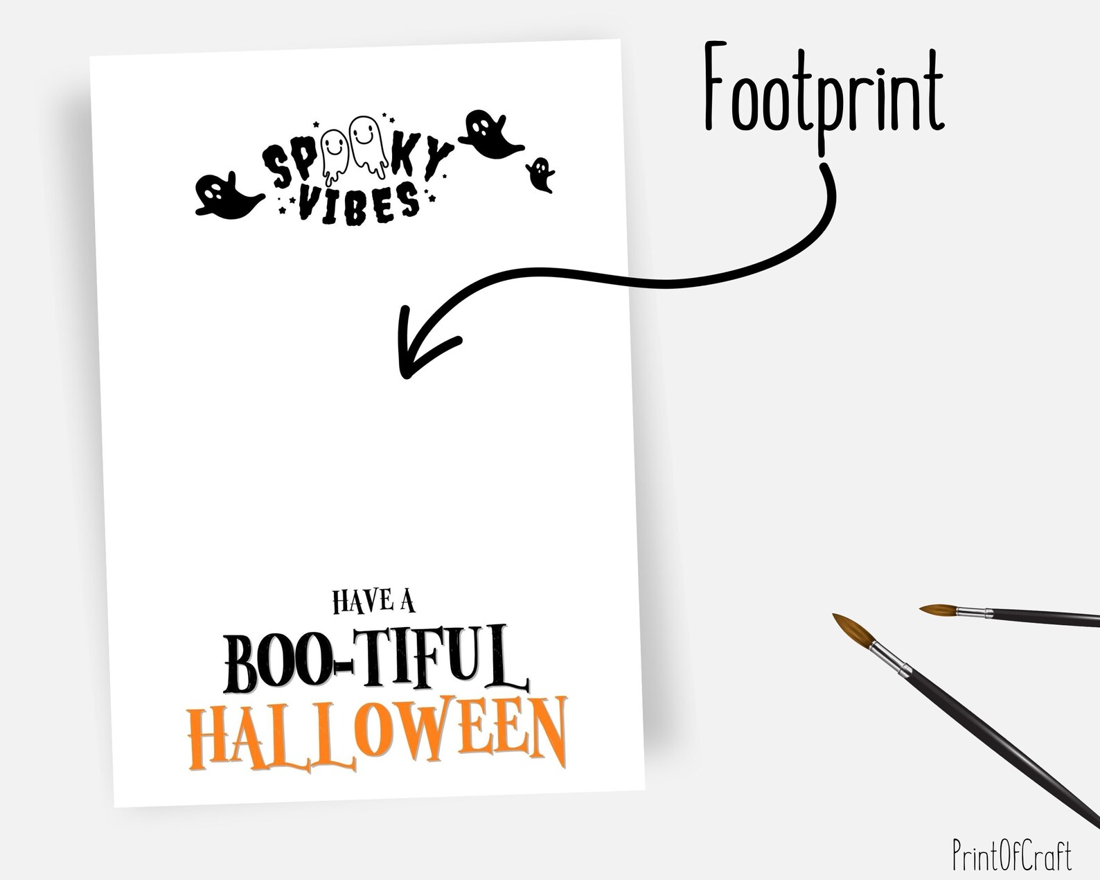 Halloween Footprint Craft, Halloween Handprint Kids Craft, Halloween ...