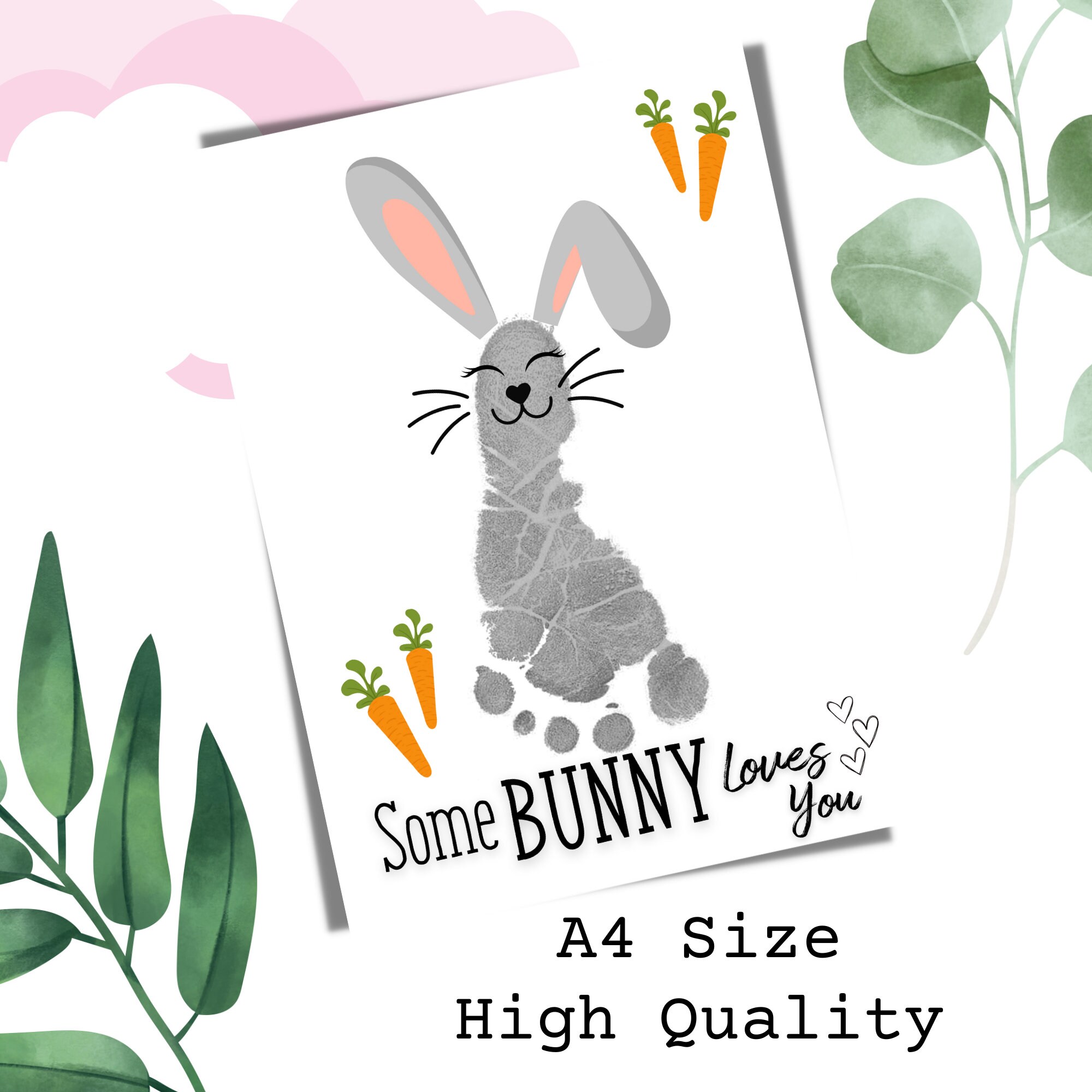 Easter Bunny Loves You Handprint Footprint Art Craft, Easter Handprint ...