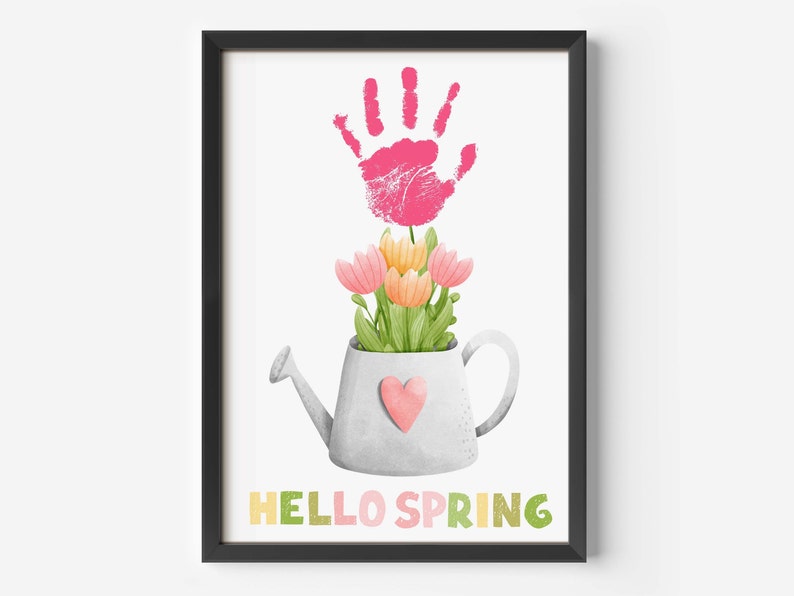 Hello Spring Handprint Footprint Art Craft Spring Handprint - Etsy