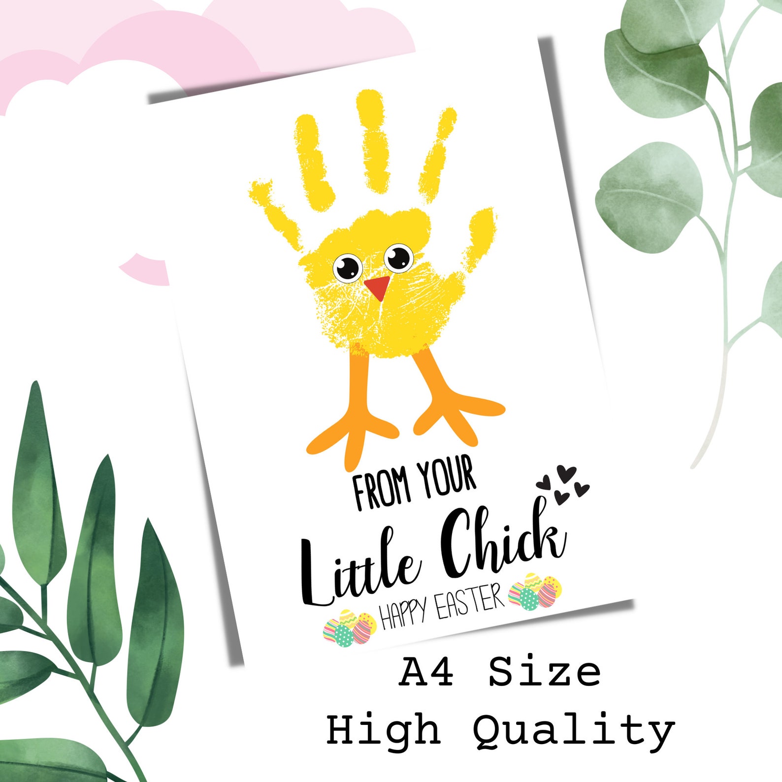 Easter Chicken Handprint Art, Toddler Handprint Keepsake, Easter ...