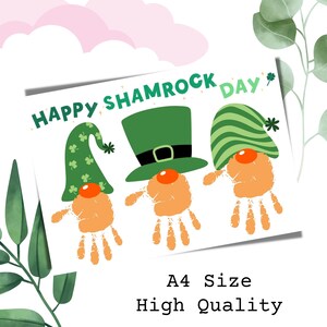 St Patrick's Gnome Handprint Craft, Handprint Footprint St Patrick's ...