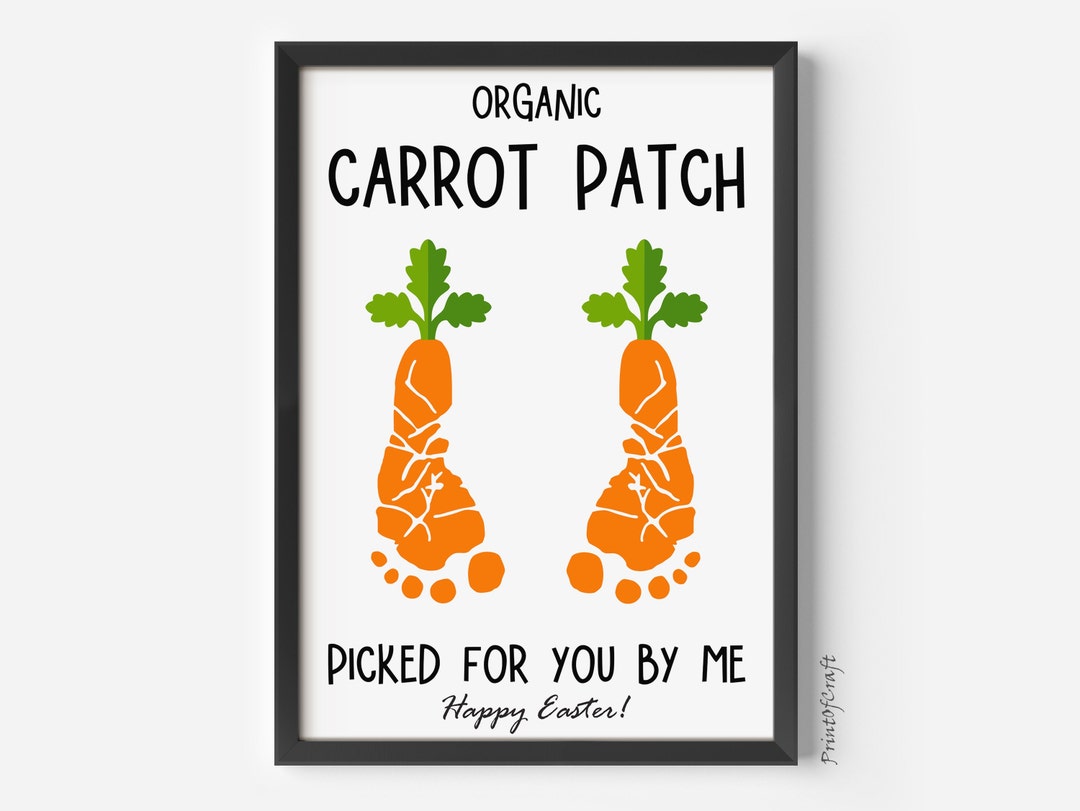 Easter Carrot Footprint Art Craft, Handprint Footprint Easter ...