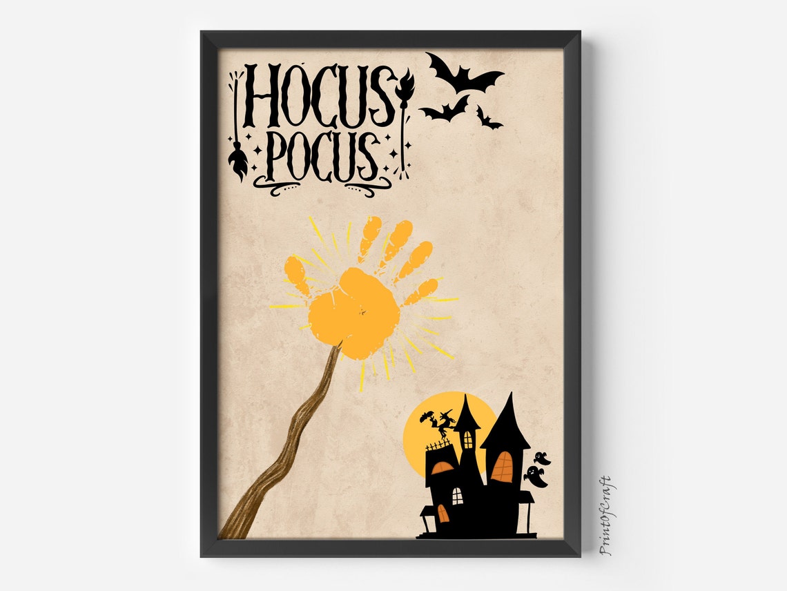 Hocus Pocus Handprint Art Craft Witch Broom Stick Handprint - Etsy