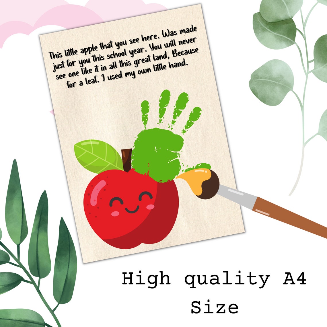 First Day of Preschool Handprint Art First Day of School - Etsy