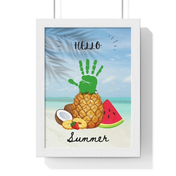 Hello Summer Handprint Art Printable Paint Project for Kids - Etsy