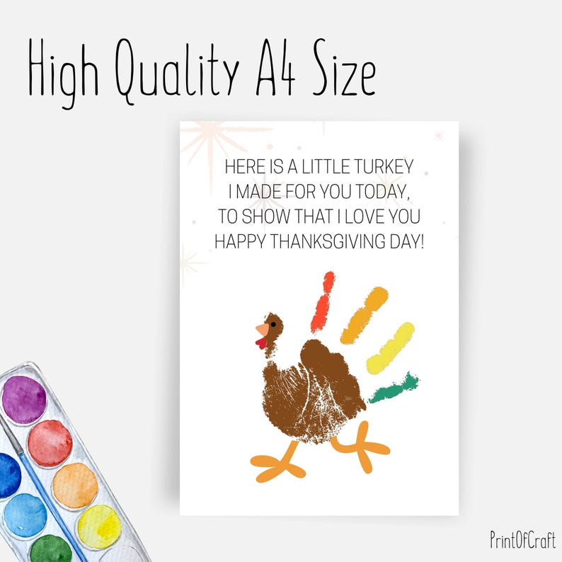Thanksgiving Turkey Handprint Craft, Fall Handprint Kids Printable ...