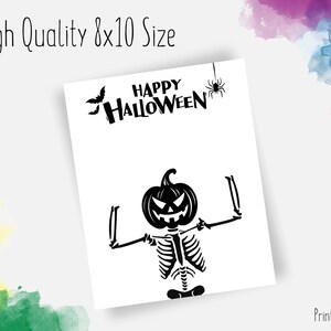 Halloween Handprint Art Craft, Skeleton Happy Halloween Footprint Craft ...