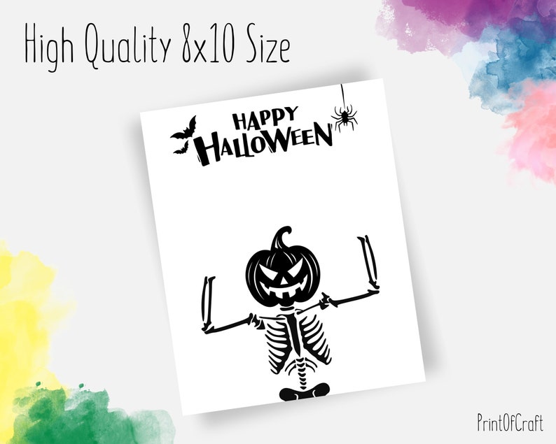 Halloween Handprint Art Craft, Skeleton Happy Halloween Footprint Craft ...