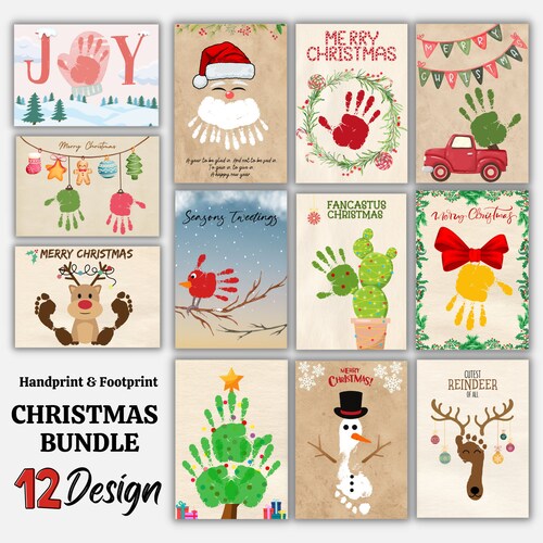 Christmas Handprint Art Craft Christmas Footprint DIY Decor - Etsy