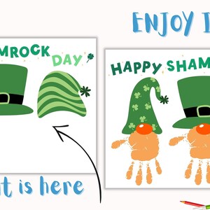 St Patrick's Gnome Handprint Craft, Handprint Footprint St Patrick's ...