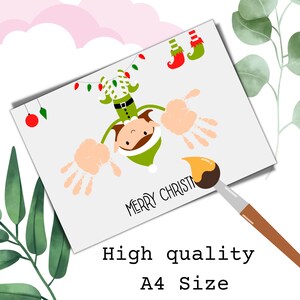 Christmas Handprint Art, Elf Handprint Art, Christmas Decoration ...