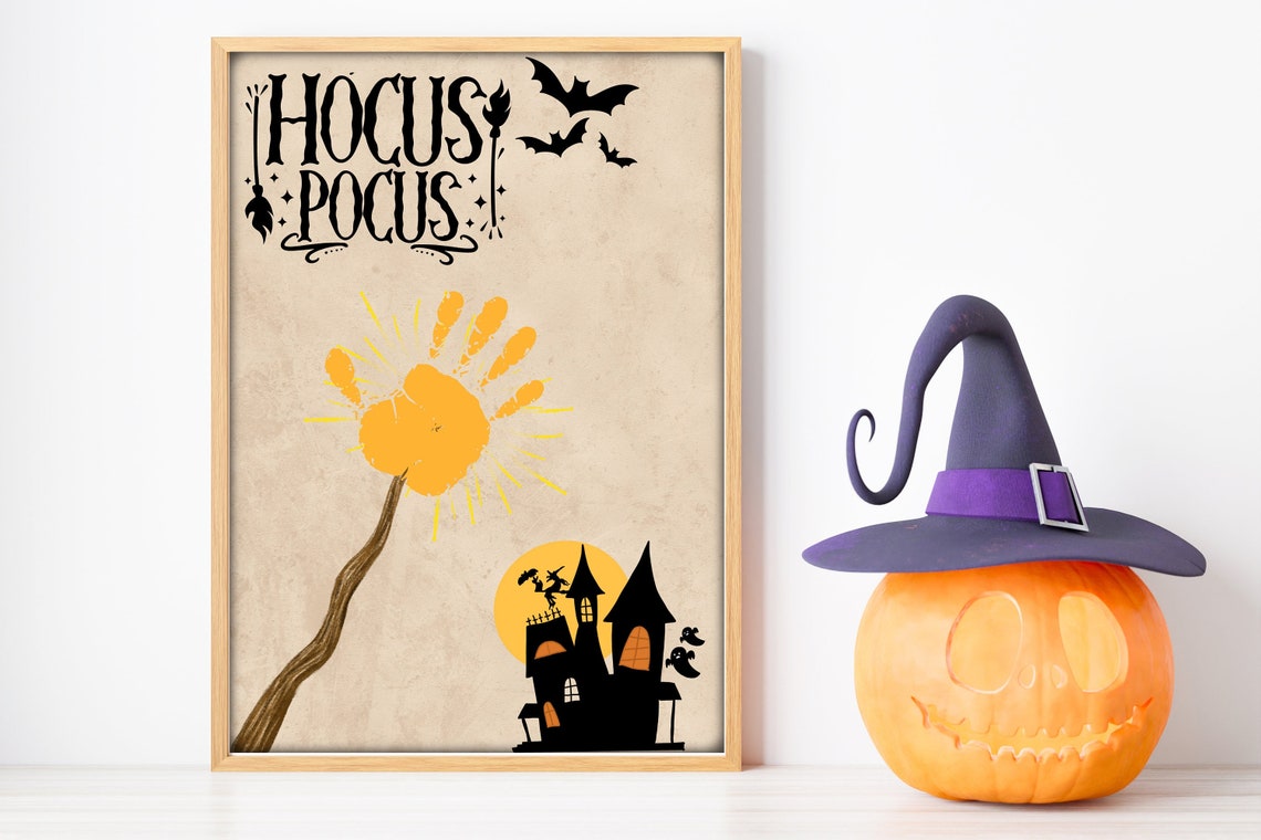 Hocus Pocus Handprint Art Craft Witch Broom Stick Handprint - Etsy