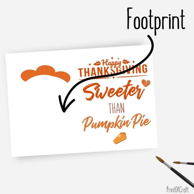 Thanksgiving Footprint Craft, Pumpkin Pie Footprint, Kids Baby Toddler ...