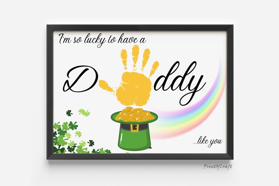 Daddy St Patrick's Handprint Art Craft, St Patrick's Handprint Gift ...