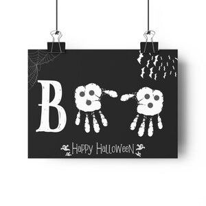 Boo Halloween Art Craft Keepsake, Printable Handprint Art Craft, Ghost ...