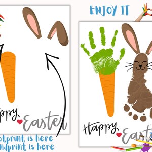 Easter Bunny Carrot Handprint Footprint Art Craft, Handprint Footprint ...