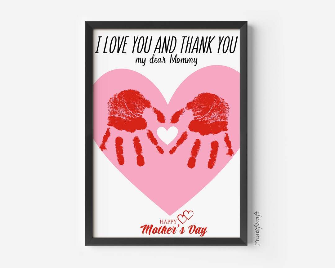 Mothers Day Handprint Craft, Mother Day Grandmother Love You, Baby ...