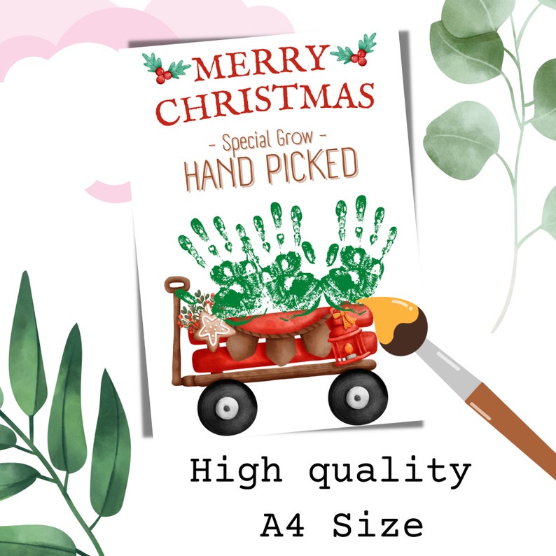 Merry Christmas Handprint Art Christmas Footprint Craft - Etsy