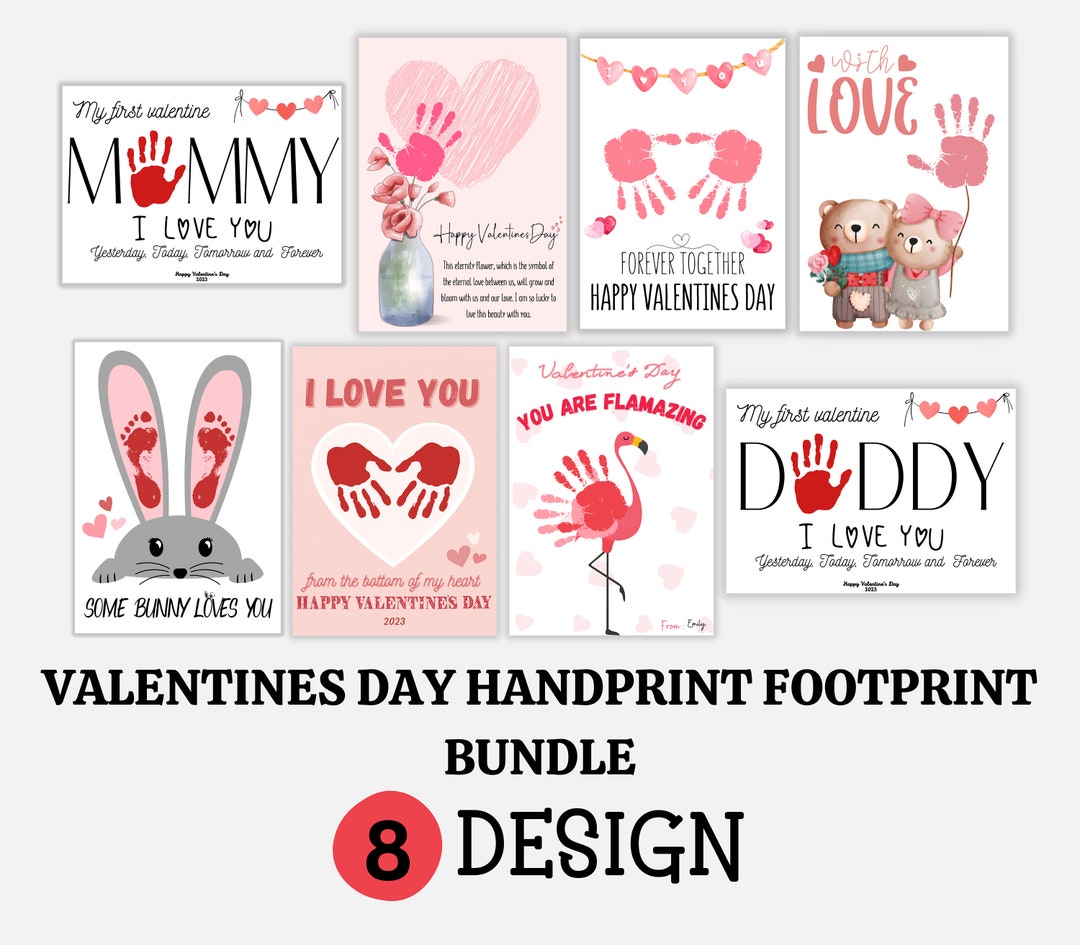 Valentines Day Footprint Handprint Craft, Love Art Craft, Preschool ...