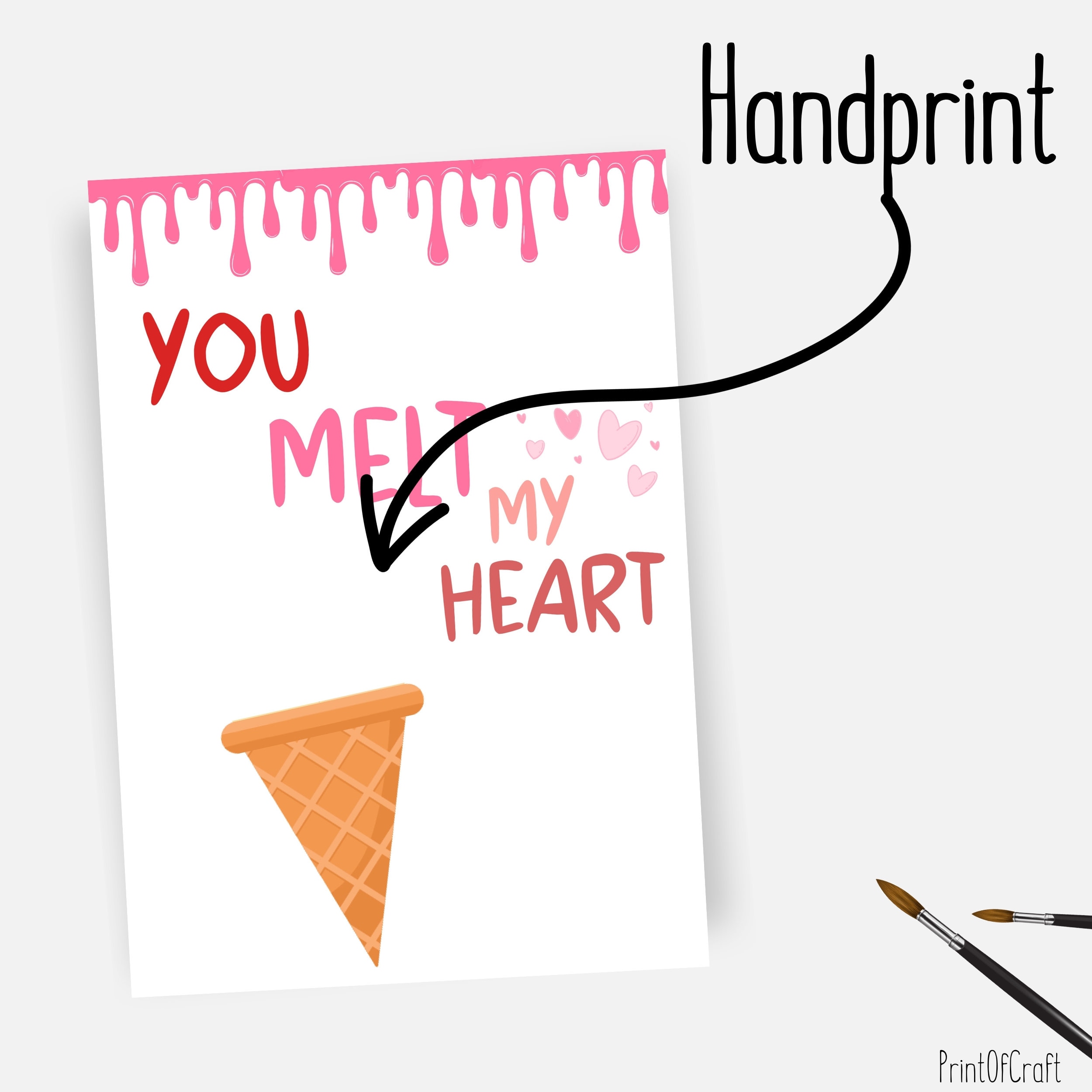 Valentines Day Handprint Footprint Art Craft, Valentines Day Baby Gift ...