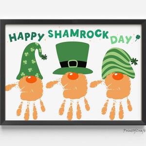 St Patrick's Gnome Handprint Craft, Handprint Footprint St Patrick's ...