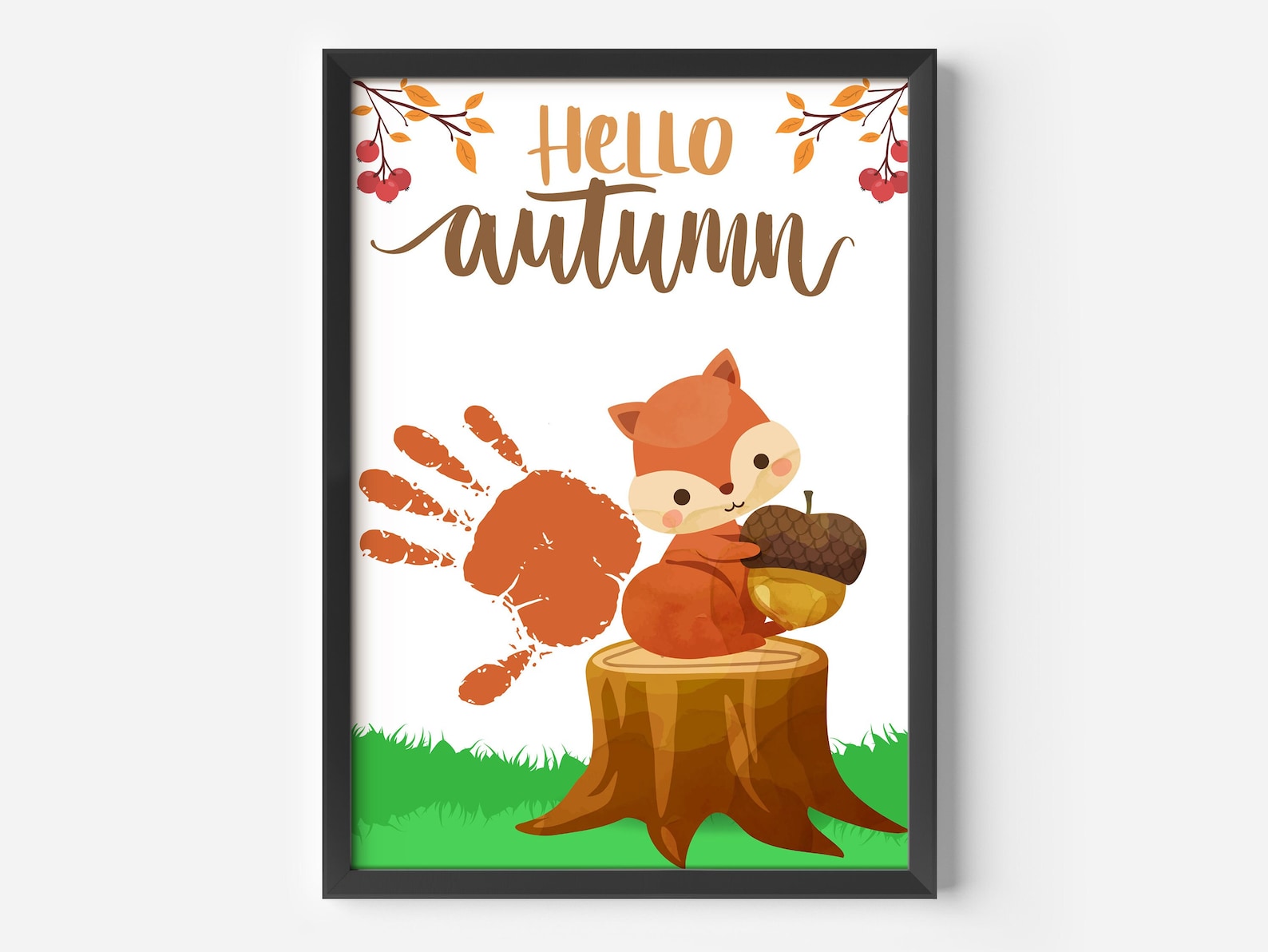 Squirrel Hello Autumn Fall Pumpkin Handprint Footprint Art Craft,first ...