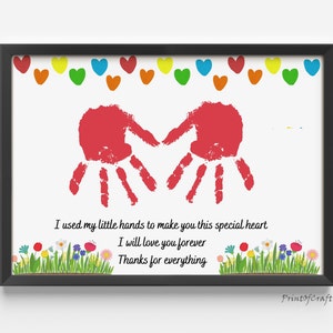 Little Heart Poem Grandparents Day Craft, Grandparents Day Handprint ...