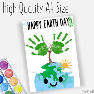 Earth Day Handprint Craft, Earth Day Handprint Footprint Art Craft ...
