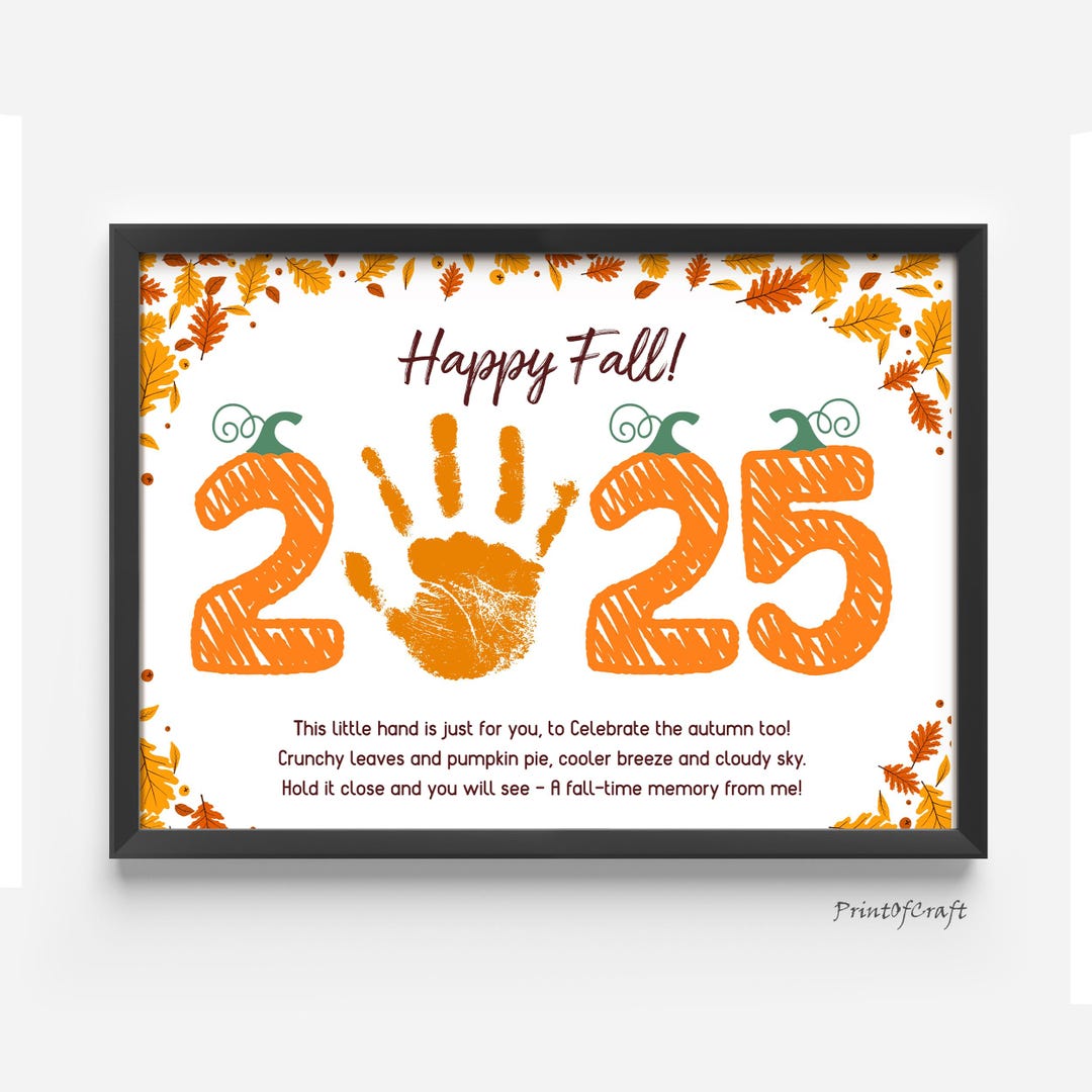 Fall 2025 Handprint Craft, Handprint Footprint Fall Kids Art, Baby ...