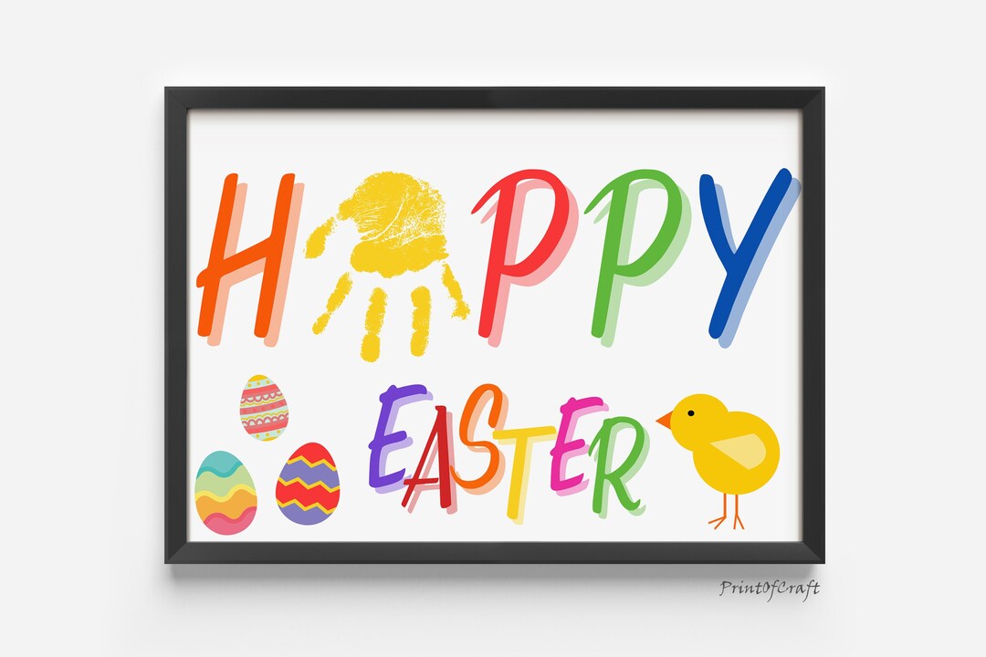 Happy Easter Handprint Footprint Art Craft, Easter Handprint Craft ...