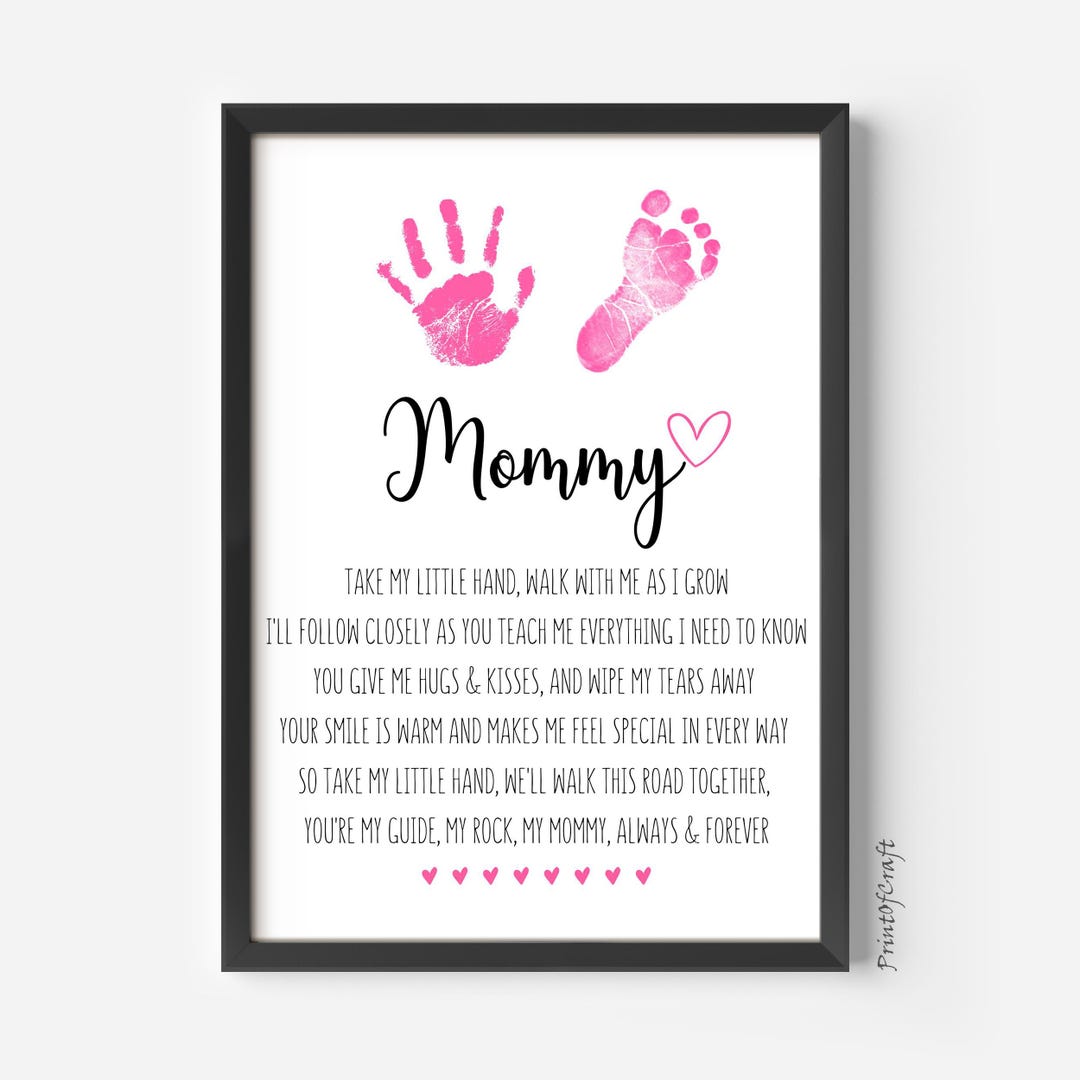 Mothers Day Mommy Poem Handprint Art Craft, Valentine's Day Printable ...