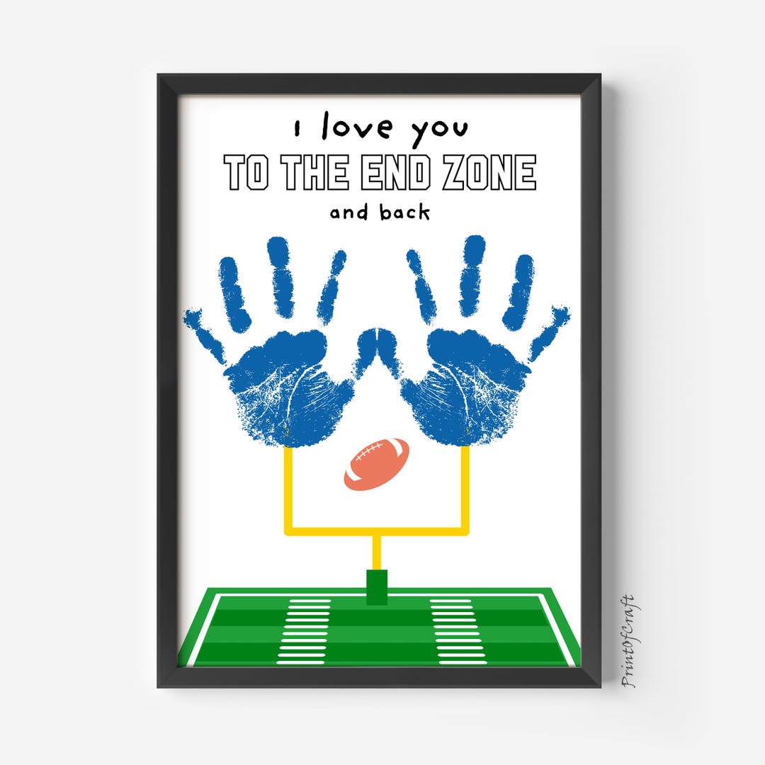 Football Father’s Day Handprint Craft – I Love You Dad Instant Download ...