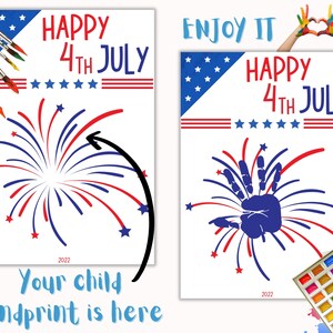 Independence Day Handprint Digital Printable, Happy 4th of July ...