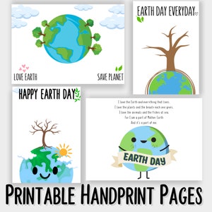 Earth Day Handprint Craft Bundle, Happy Earth Day Footprint Art DIY ...