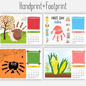 2025 Calendar Handprint Footprint, Handprint Art Craft, Baby Kids ...