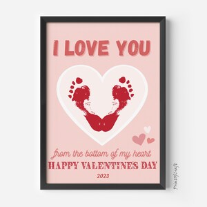Valentines Day Footprint Handprint Craft, Love Art Craft, Preschool ...