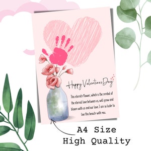Valentines Day Handprint Craft, Flower Handprint Art Craft, Valentines ...