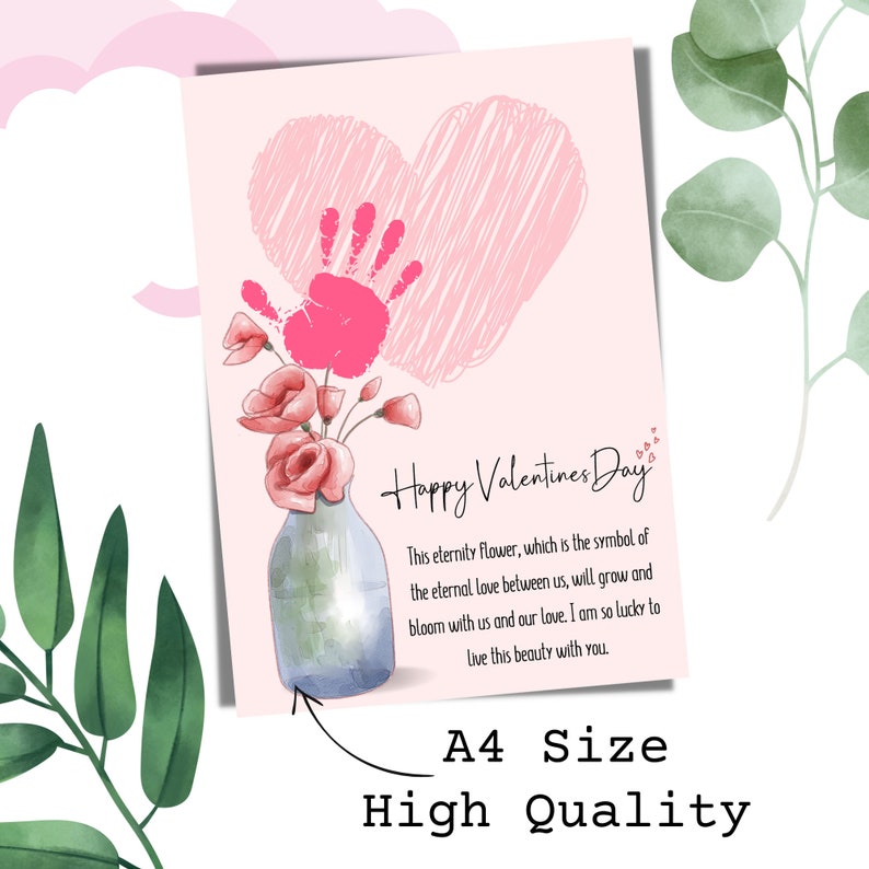 Valentines Day Handprint Craft Flower Handprint Art Craft - Etsy