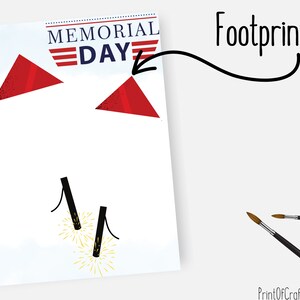 Memorial Day Handprint Footprint Craft, Happy Memorial Day Handprint ...