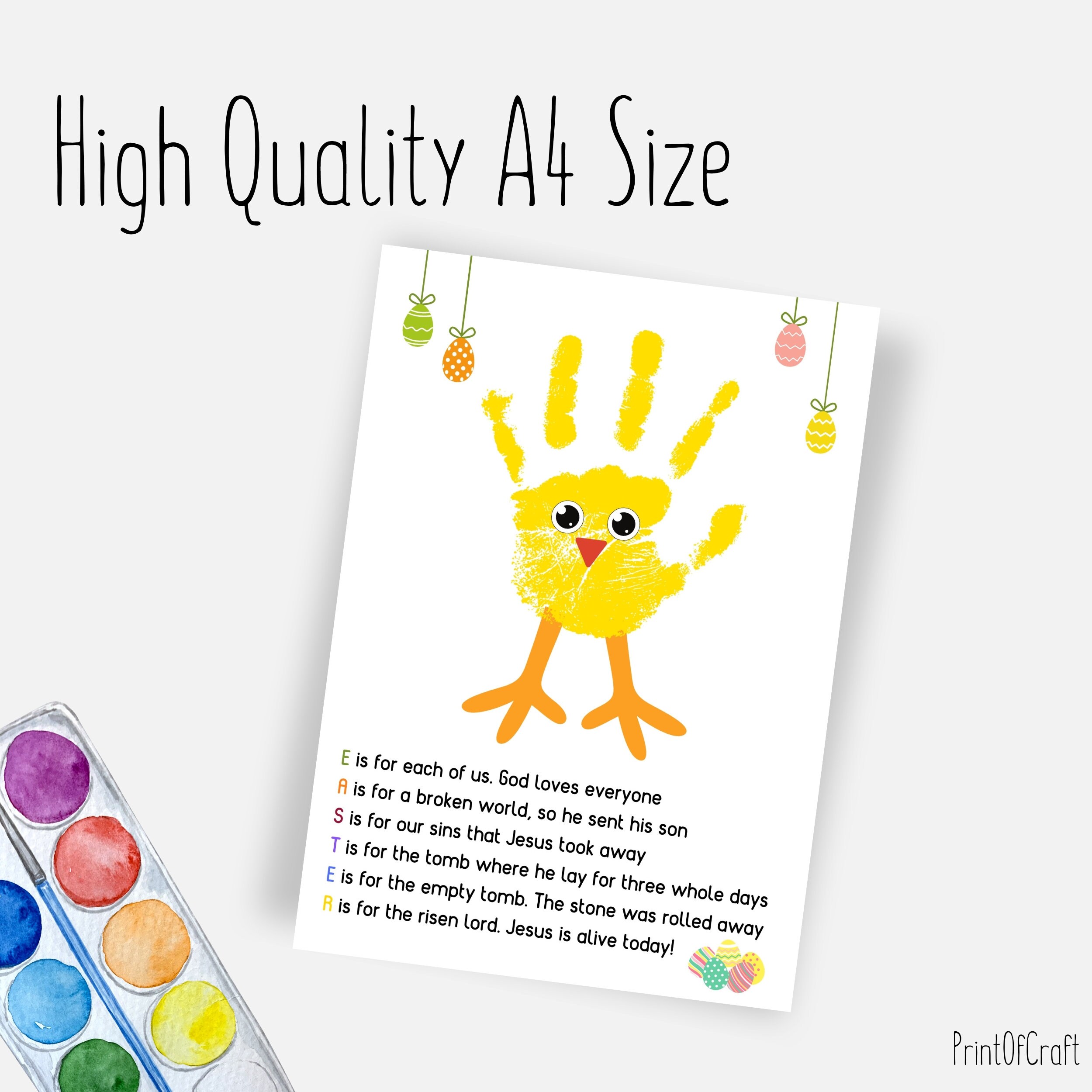 Easter Chicken Poem Handprint Art, Toddler Handprint Keepsake, Easter ...